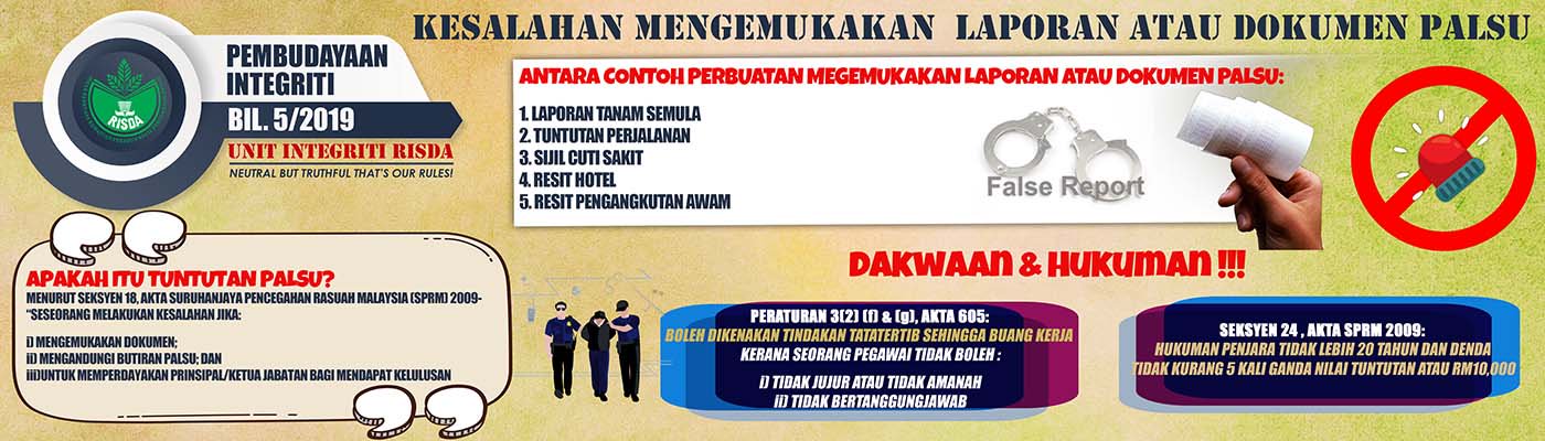 Pembudayaan Integriti - Official Portal RISDA